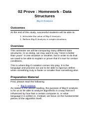 W02 Prove Homework Docx 02 Prove Homework Data Structures Big O