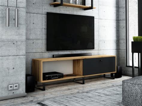 SZAFKA RTV MODEX WOTAN LOFT STYL INDUSTRIALNY Cena Opinie Szafki RTV Allegro