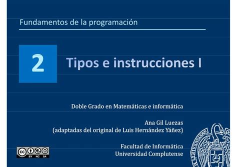 Pdf De Programación Tipos E Instrucciones I Fundamentos De La