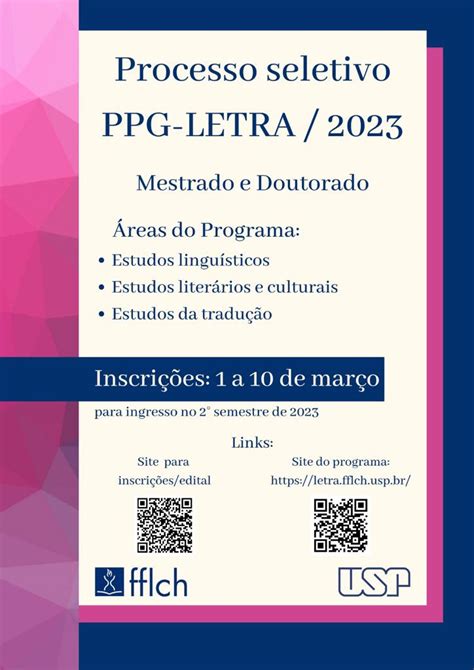 Processo Seletivo PPG Em Letras USP Anpoll