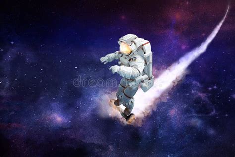 Astronauta Che Viaggia Su Un Motorino Nello Spazio Cosmico Immagine