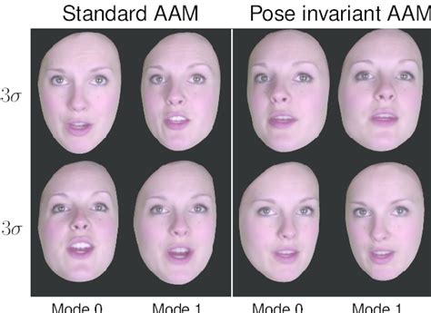 Pose Invariant Aam Modes The First Two Modes Of A Standard Aam Left