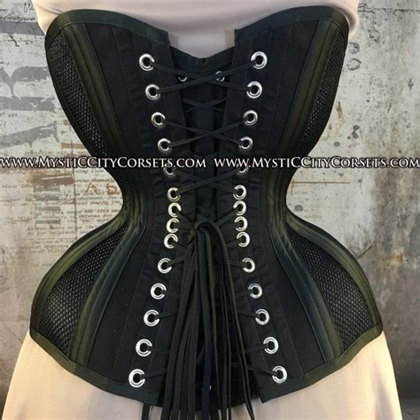 MCC64 Black Cotton Black Sport Mesh Underbust Corset