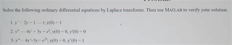 Solved Solve The Following Ordinary Differential Equations Chegg