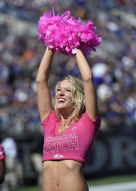 A Baltimore Ravens Cheerleader Performs In The First Half Of An Nfl