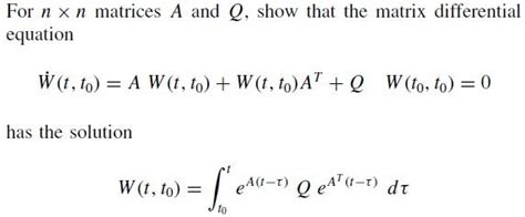 for n×n matrices a and q show that the matrix
