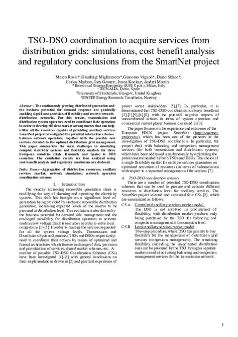 Pdf Tso Dso Coordination To Acquire Services From Distribution Grids