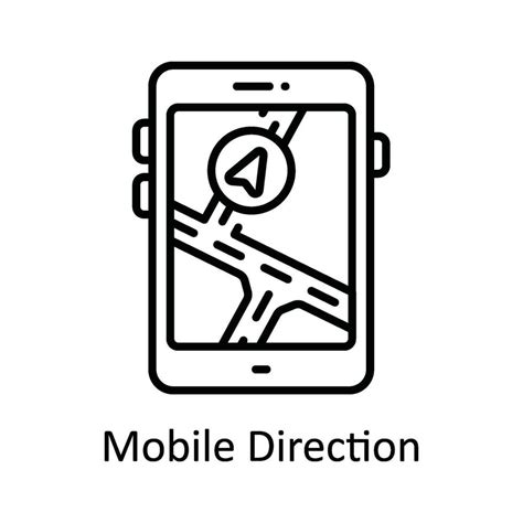 Mobile Direction Vector Outline Icon Design Illustration Map And Navigation Symbol On White
