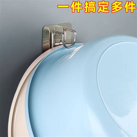 免打孔强力脸盆挂钩盆子收纳架壁挂家用卫生间挂盆神器洗脸盆菜篮 虎窝淘