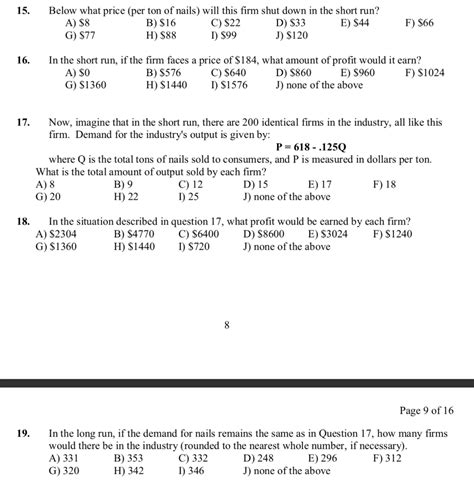 Solved A Firm Produces Nails In A Perfectly Chegg