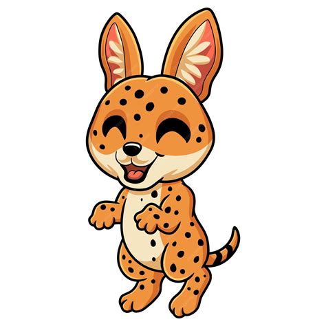 Premium Vector Cute Serval Cat Cartoon Standing