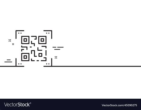 Qr Code Line Icon Scan Barcode Sign Royalty Free Vector