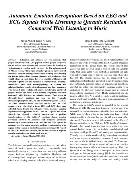 Pdf Automatic Emotion Recognition Based On Eeg And Ecg Signals While
