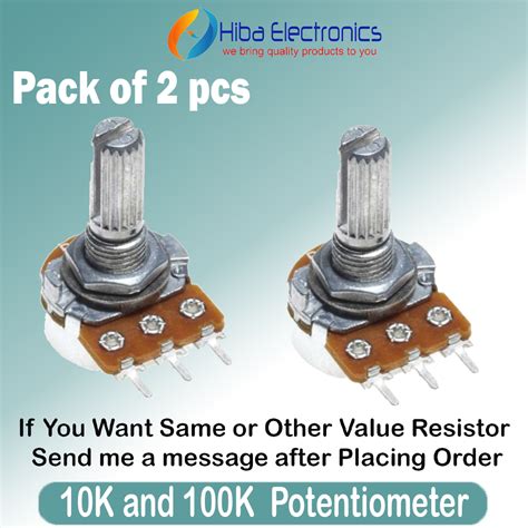 10k Variable Resistor Potentiometer Volum Type 10k 100k Ohm Volume Pack Of 2 Variable Resistor