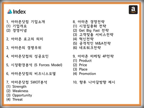 아마존닷컴 경영마케팅전략 Ppt 아마존 성공요인과 비즈니스모델분석및 아마존 Swot분석과 경영전략마케팅전략 사례분석과 향후