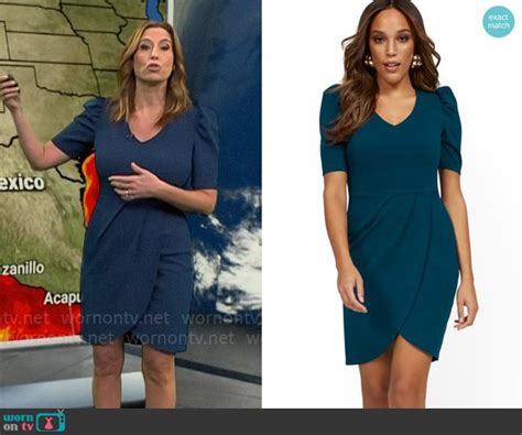 Stephanie Abrams Teal Puff Sleeve Dress On Cbs Mornings Puffed
