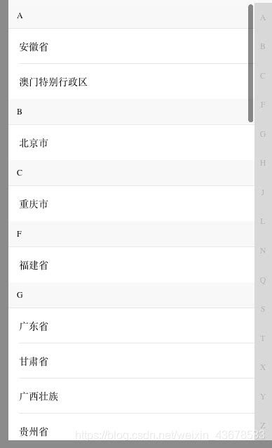 中国34个省市 按字母排序 Uniapp城市列表uniapp根据区域的首字母 Csdn博客