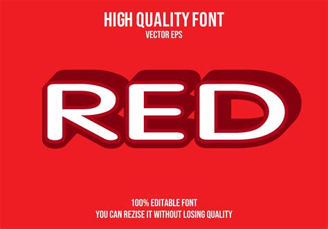 Red Vector Text Effect Fully Editable Graphic By Kazim Abbas Creative Fabrica