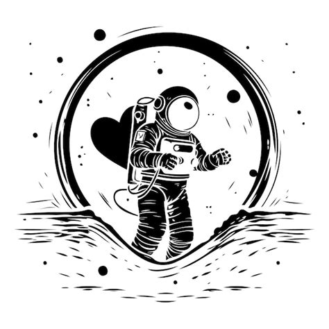 Premium Vector Astronaut On The Background Of The Moon Vector