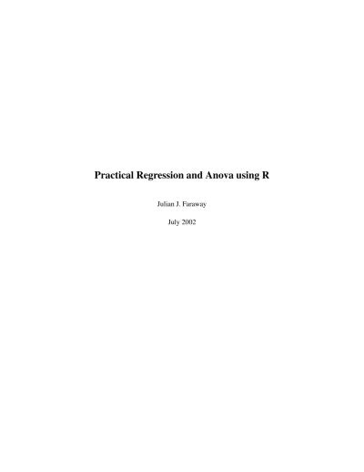 practical regression and anova using r