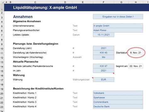 Erstellen Einer Liquiditätsplanung Mit Excel Fimovi