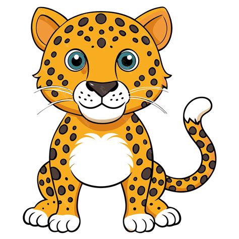 Cartoon Style Cute Leopard Illustration Vector File Illustrator Premium
