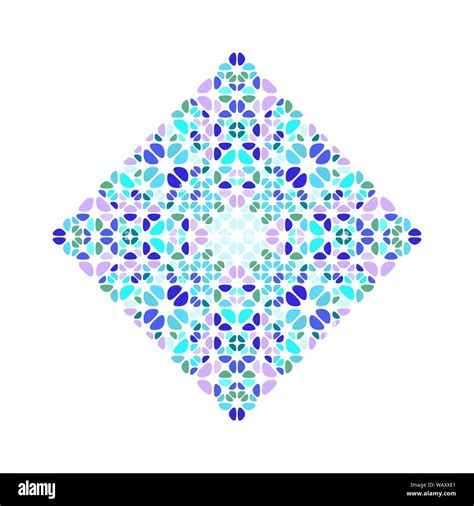 Ornate Isolated Flower Square Geometrical Ornamental Colorful Squared Geometric Vector Design