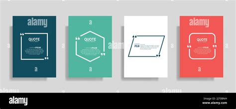 A Colorful Quote Speech Box Design Templates Set And Quotation Text In Bubble Brackets Frame