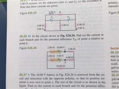 Solved 26 251 L Lui Un 3 00 A Resistor B The Unknown Emfs