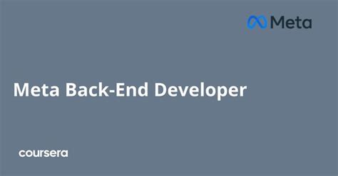 meta and coursera just released a backend developer using django