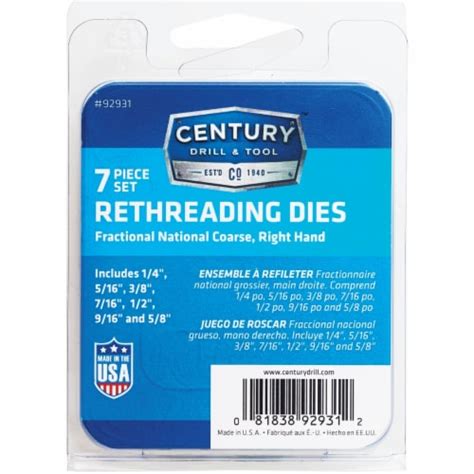 Century Drill And Tool Die Fractional National Coarse Rethreading Set 7