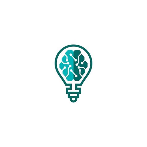 Premium Vector Brain Lamp Vector Logo Design