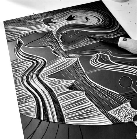 Winding Path Original Lino Print Norfolk Landscape Art Print
