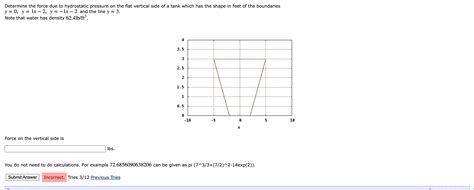 Solved Determine The Force Due To Hydrostatic Pressure On Chegg