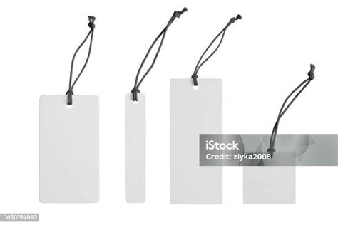 흰색 배경에 분리된 빈 흰 종이 라벨 또는 천 태그 세트의 다양한 모양 규모에 대한 스톡 사진 및 기타 이미지 규모 다양 가격 Istock