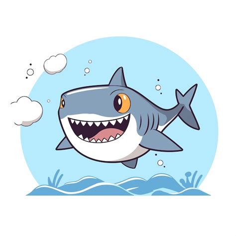 Premium Vector Cartoon Shark Vector Illustration Isolated On A White