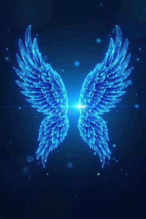 Abstract Blue Particle Wings Glowing Energy Rays Vector Background Modern Dynamic Stock