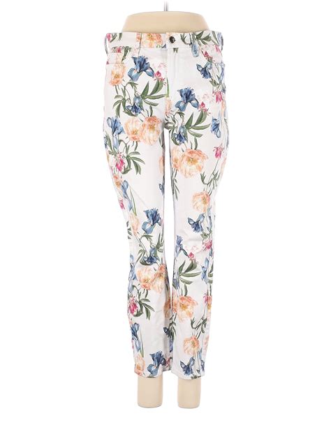 Jen Floral White Jeans Size Off Thredup