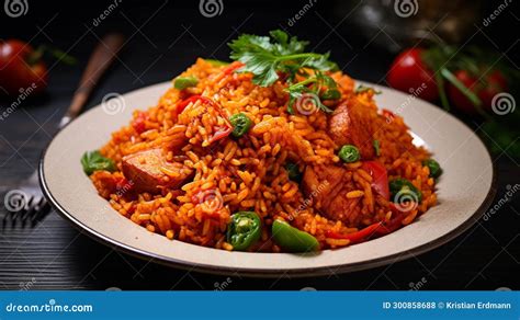 Jollof Rice Flavorful West African One Pot Delight Stock Illustration Illustration Of Rice
