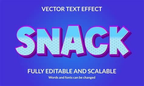 Premium Vector Snack Editable 3d Text Style Effect
