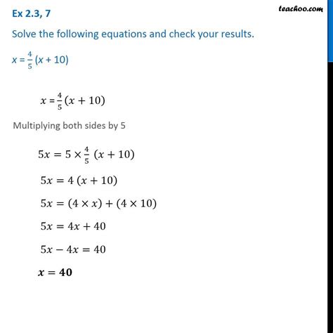 ex 2 3 7 solve x 4 5 x 10 chapter 2 ncert maths teachoo