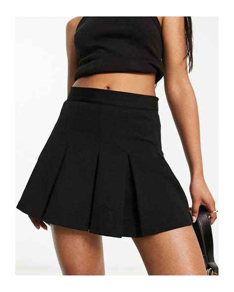 Mango Pleated Mini Skirt In Black Lyst