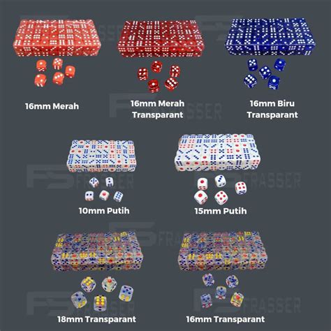 Jual Frasser Dadu Mainan Dadu Monopoli Dadu Ular Tangga Set Isi 100 Mega Sale Shopee Indonesia