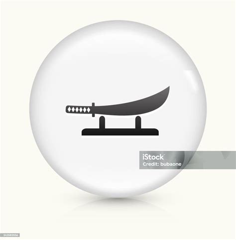 사무라이 검 백색의 라운드 벡터 아이콘 곡선에 대한 스톡 벡터 아트 및 기타 이미지 곡선 구도 그림자 Istock
