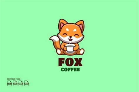 Coffee Fox Cute Kawaii Creative Mascot L Graphic By Ajiwaluyo88