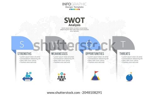 Swot 분석 템플릿 또는 전략적 계획 스톡 벡터로열티 프리 2048108291 Shutterstock
