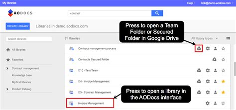 access your libraries aodocs knowledge base