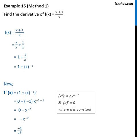 Example Find Derivative Of F X X X Teachoo