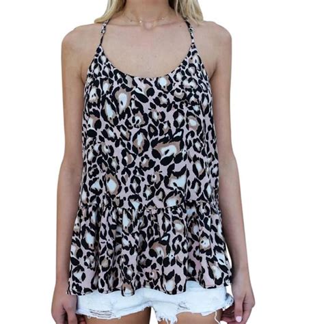 Tank Tops Comfortable Casual Leopard Print Sleeveless Female Clothing