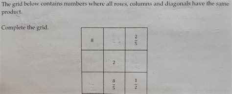 Solved The Grid Below Contains Numbers Where All Rows Columns And